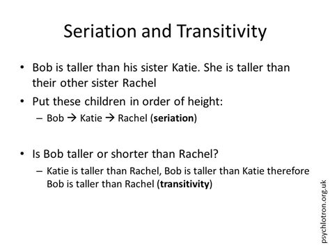Seriation Piaget