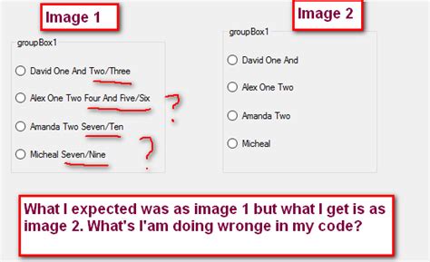 C Array Strings In A Group Of Radio Buttons Stack Overflow