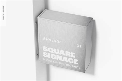 Premium Psd Square Wall Signage Mockup