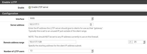 L2TP Server Configuration PfSense Documentation