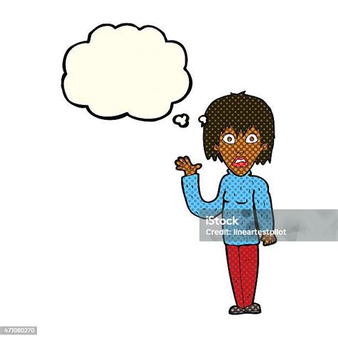 말풍선이 있는 손 흔드는 손으로 놀란 여자 만화 캐릭터 2015년에 대한 스톡 벡터 아트 및 기타 이미지 2015년 귀여운 그리기 Istock