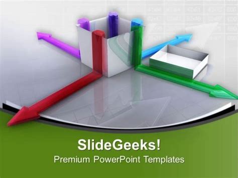 Four Paths Reaching Growth Success Powerpoint Templates Ppt Backgrounds