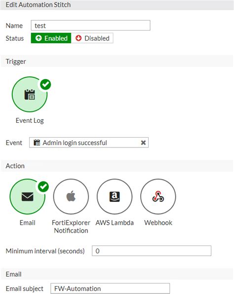 Sending Email By Automation Function When Admin Lo Fortinet Community