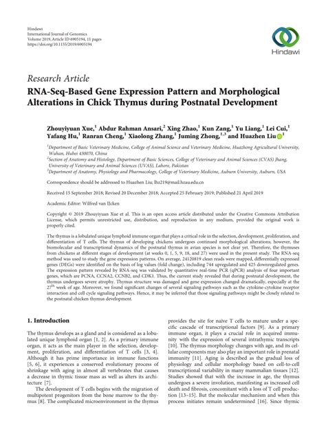 Pdf Rna Seq Based Gene Expression Pattern And Morphological