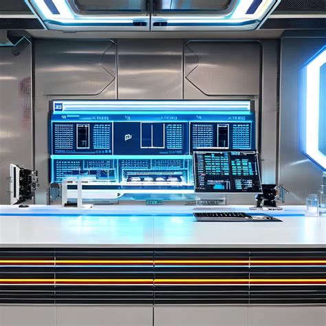 A Futuristic Laboratory With High Tech Equipment And Glowing Screens2