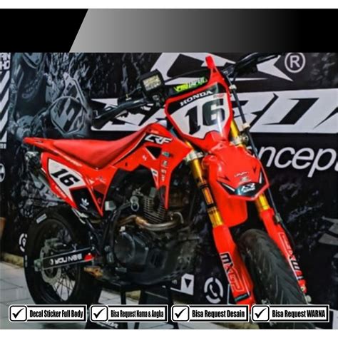 Jual Sticker Decal CRF Bebas Request Desain COD Keren Full Body Stiker Variasi