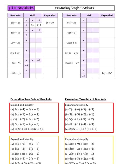 Expanding Bracket Extra Worksheet Pdf Expanding Bracket Extra Worksheet Pdf