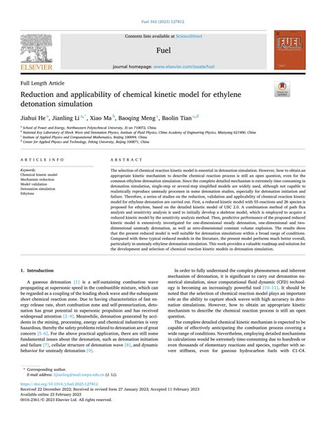 PDF Reduction And Applicability Of Chemical Kinetic Model For