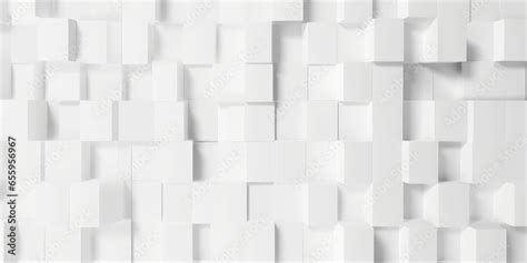 Random Shifted Inset And Offset White Small Rectangle Cubes Fading Out