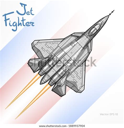 Newest Russian Jet Fighter Aircraft Vector Stock Vector Royalty Free