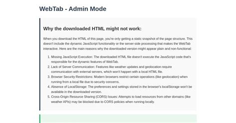 Webtab Admin Mode