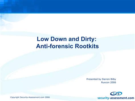 Anti Forensic Rootkits Ppt