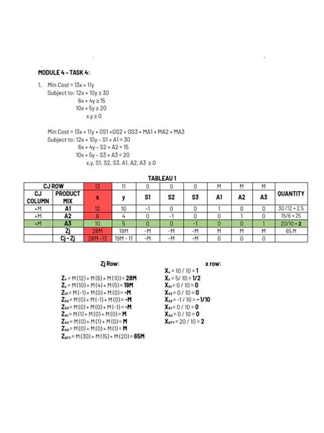 Manscie Simplex Minimization Task Pdf