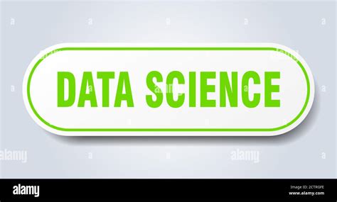 data science sign rounded isolated sticker white button stock vector