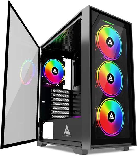 Apevia Genesis Bk Mid Tower Gaming Pc Case W 4x Macao Ubuy