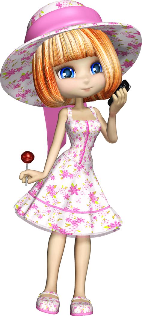 Clipart Fashionable Cartoon Girl