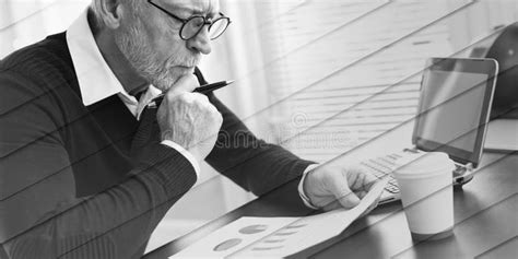 Businessman Analysing Marketing Graphs Geometric Pattern Stock Illustration Illustration Of