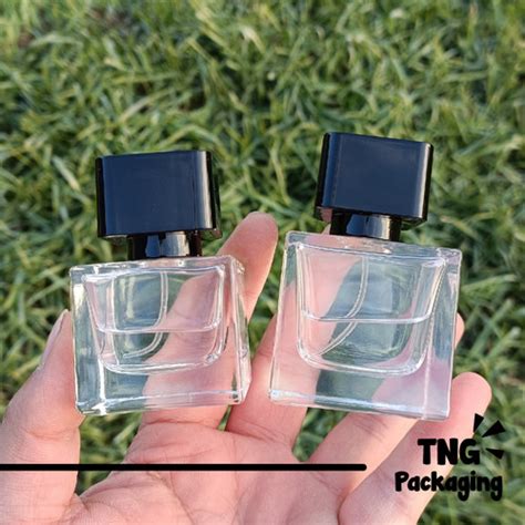 Jual Botol Parfum Kosong Tutup Hitam 30ml 50ml Kotak Transparan Reffil