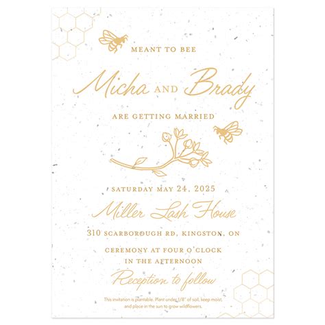 Bee Themed Wedding Invitations