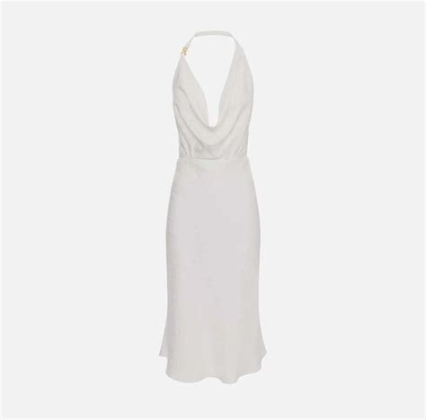 Midi Dress In Jacquard Viscose Fabric With Neckline On The Back