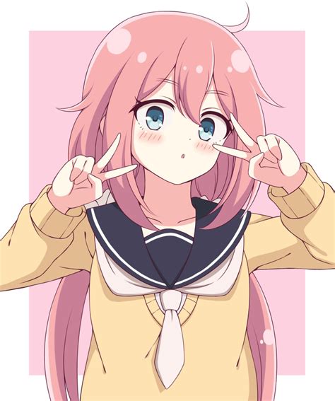 Safebooru 1girl O Ahoge Bangs Black Sailor Collar Blue Eyes Border