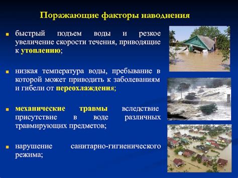 Основные причины и виды наводнений, характеристики, поражающие факторы ...