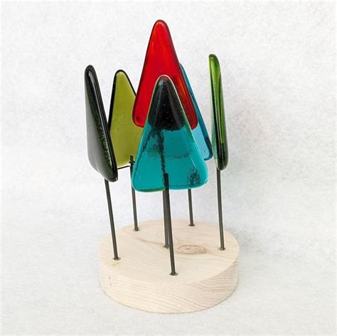 Multi Coloured Fused Glass Trees Art Room 59