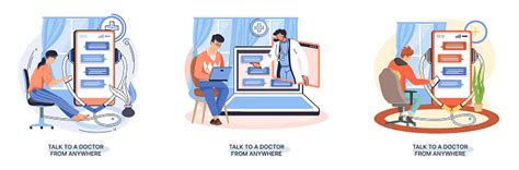 온라인 의료 서비스 은유 상담 웹 사이트 및 모바일 응용 프로그램 어디서나 의사와 대화 개념에 대한 스톡 벡터 아트 및 기타 이미지 개념 건강 진단 건강관리와 의술