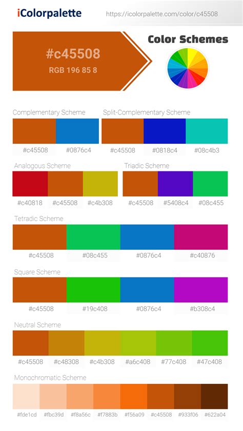 Rust Orange Information Hsl Rgb Pantone