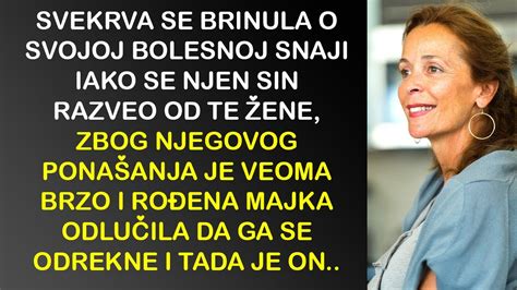 SVEKRVA JE NASTAVILA DA SE BRINE O BOLESNOJ SNAJI IAKO JE NJEN SIN TU