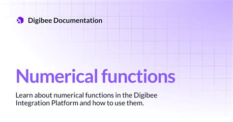 Numerical Functions Digibee Documentation