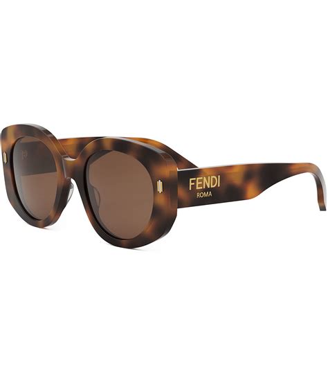 Fendi Womens Fendi Roma 51mm Havana Round Sunglasses Dillards