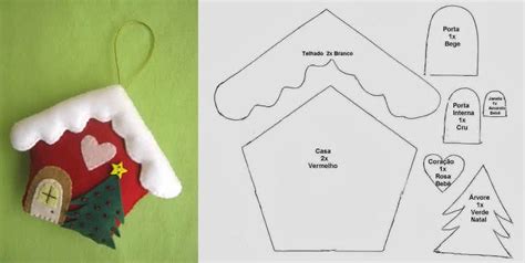10 Enfeites De Natal Em Feltro Com Moldes Casa E Festa