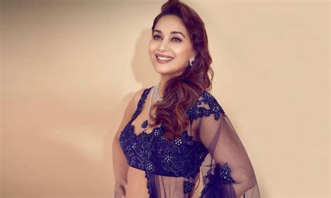 Madhuri Dixit Shines In Blue Sequinned Lehenga Check Out The Divas