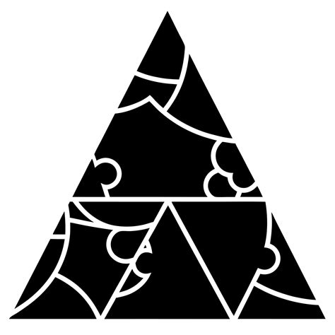 Triangle Puzzle Black Silhouette Illustration 48264468 Vector Art At
