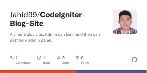 Github Jahid Codeigniter Blog Site A Simple Blog Site Admin Can