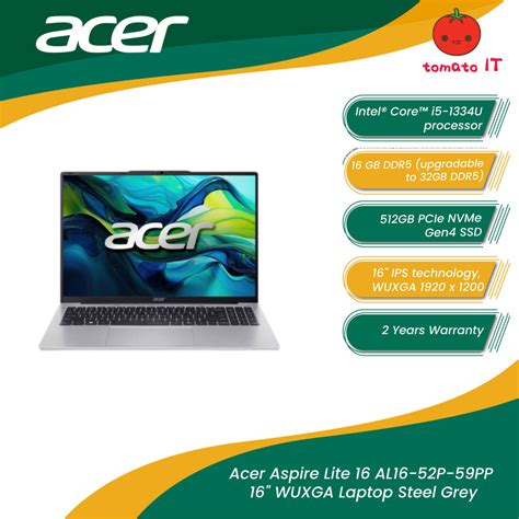 Acer Aspire Lite Al P Pp Wuxga Ips I U Gb Ddr Slot Ghb Ssd Intel