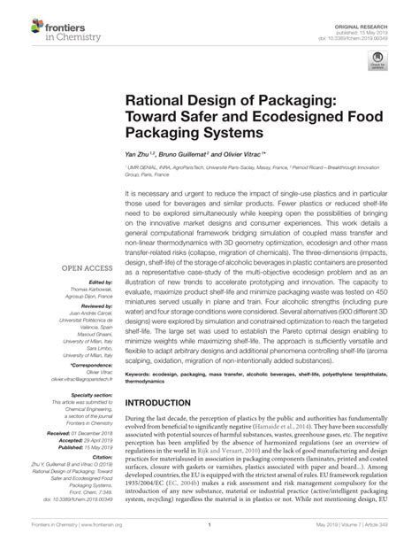 PDF Rational Design Of Packaging Toward Safer And Ecodesigned Food