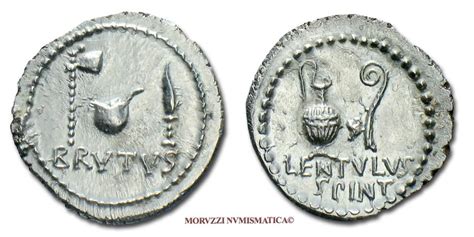 Brutus Silver Denarius 43 42 Bc P Cornelius Lentulus Spinther Brvtvs