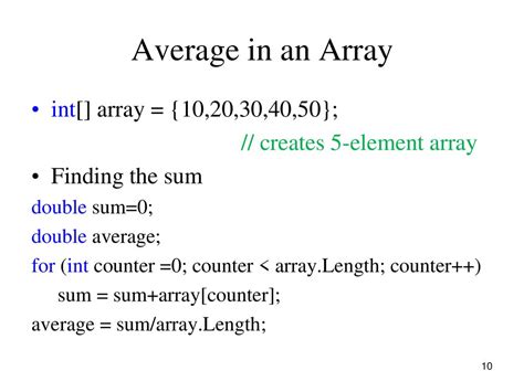 CSCI 3328 Object Oriented Programming in C# Chapter 7: Arrays - ppt download
