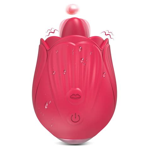 Powerful Rose Toy Vibrator With Tongue Licking Oral Nipple Clit Clitoris Stimulator Female