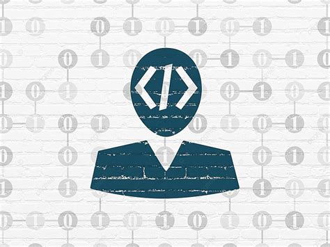 Software Concept Programmer On Wall Background Person Plan Development Photo And Picture For