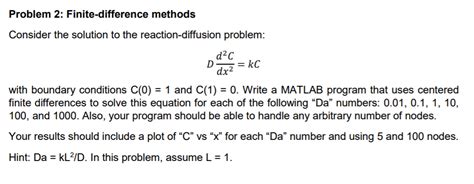 Problem Finite Difference Methods Consider The Chegg
