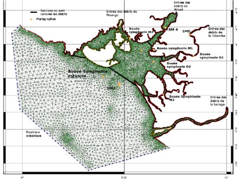 1 Le Maillage Non Structuré De Lestuaire Du Cameroun Les Points Download Scientific Diagram