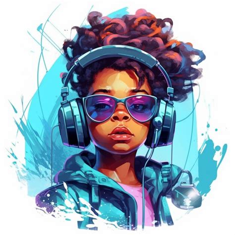 A Close Up Of A Person Wearing Headphones And Sunglasses Generative Ai