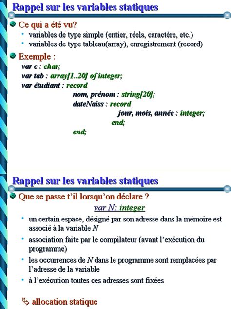 chapitre 3 liste chainée pdf pointeur programmation variable
