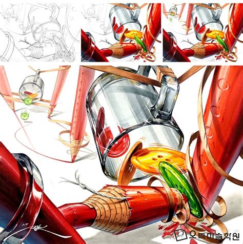 실전수업시범작 기초디자인 질감표현 기디 유리컵 색연필 단추 개체표현 개체시범 수업작 매일매일시범 수시 정시 합격 순천미술학원 고1 고2 고3