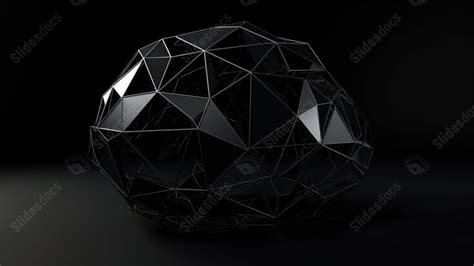 Black Polygonal Shape In 3d Powerpoint Background For Free Download Slidesdocs