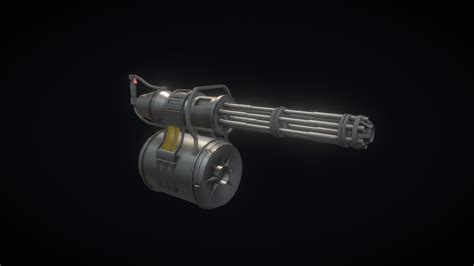 Minigun Model With Bullet Chain And Drum 3d Model By Omrane 850327d