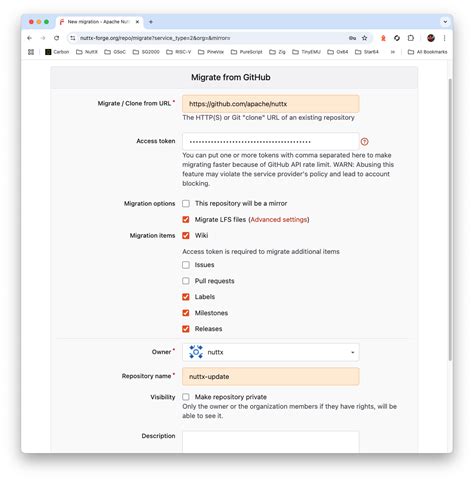 forgejo git forge for apache nuttx rtos experimental